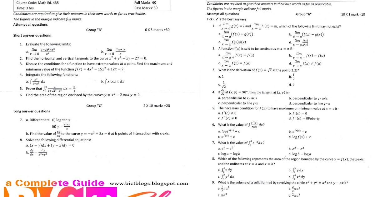 BICT 3rd Sem Question Paper Year 2075 ~ BICT blog