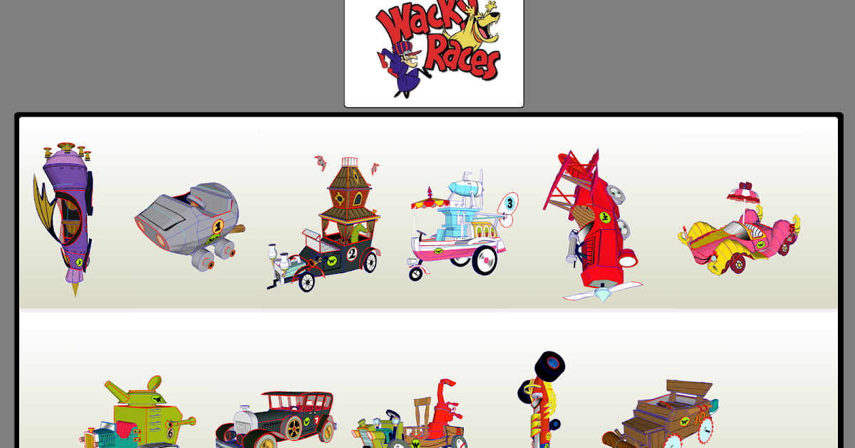 Papercraft Corrida Maluca - Wacky Races (Pack) - Passa o PDO