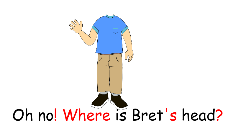 Body Parts Story - "The Boy With no Head." (Grade 1) - Super English Kid