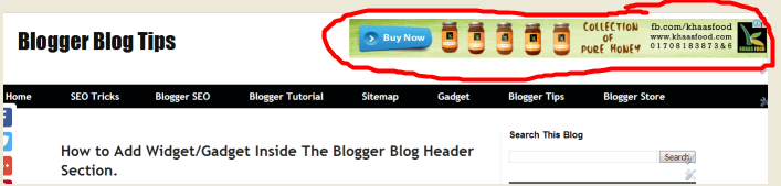 How to Add Widget/Gadget Inside The Blogger Blog Header Section ...