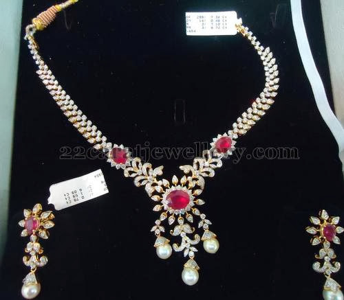 Dazzling Indian Diamond Set - Jewellery Designs