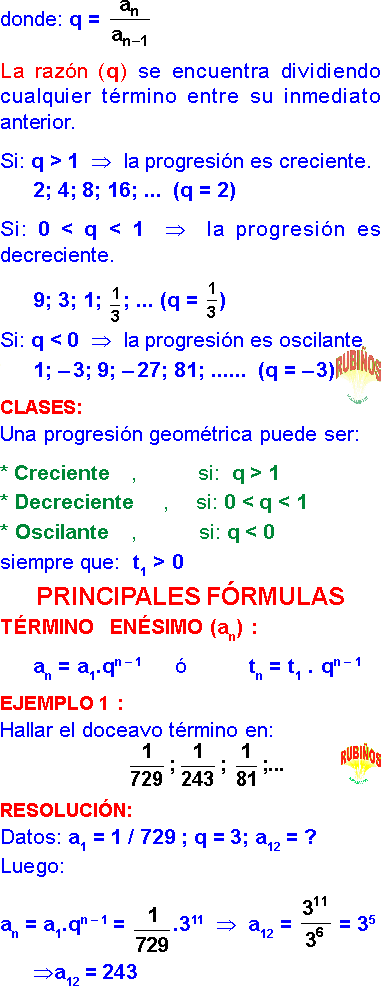 PROGRESIONES GEOMETRICAS EJERCICIOS RESUELTOS Y PARA RESOLVER PDF