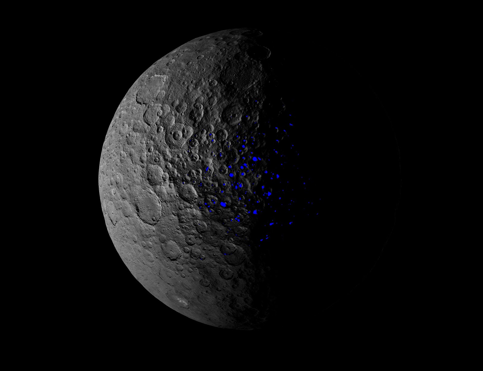 Ceres' Shadowed Craters Over Time | Earth Blog