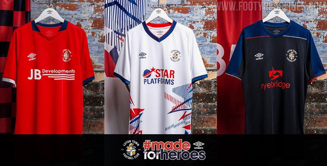 No More Puma - Umbro Luton Town 20-21 Home, Away & Third Kits Released ...