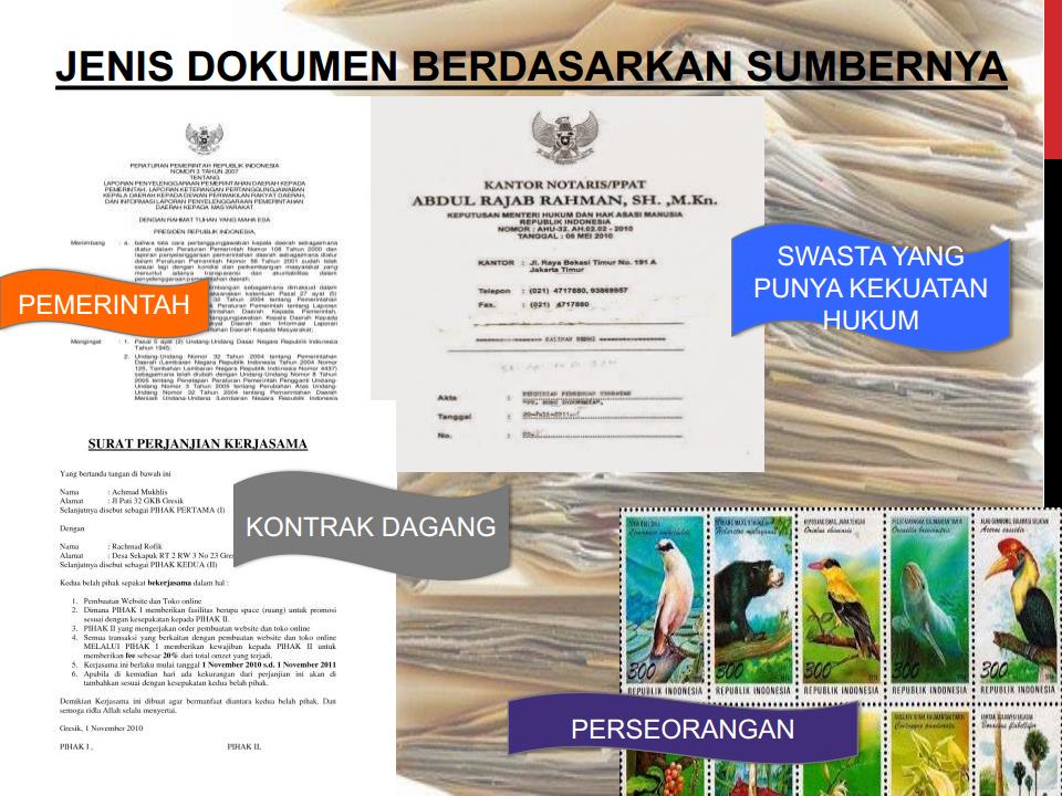 PRESENTASI JENIS-JENIS DOKUMEN/DOCUMENTS