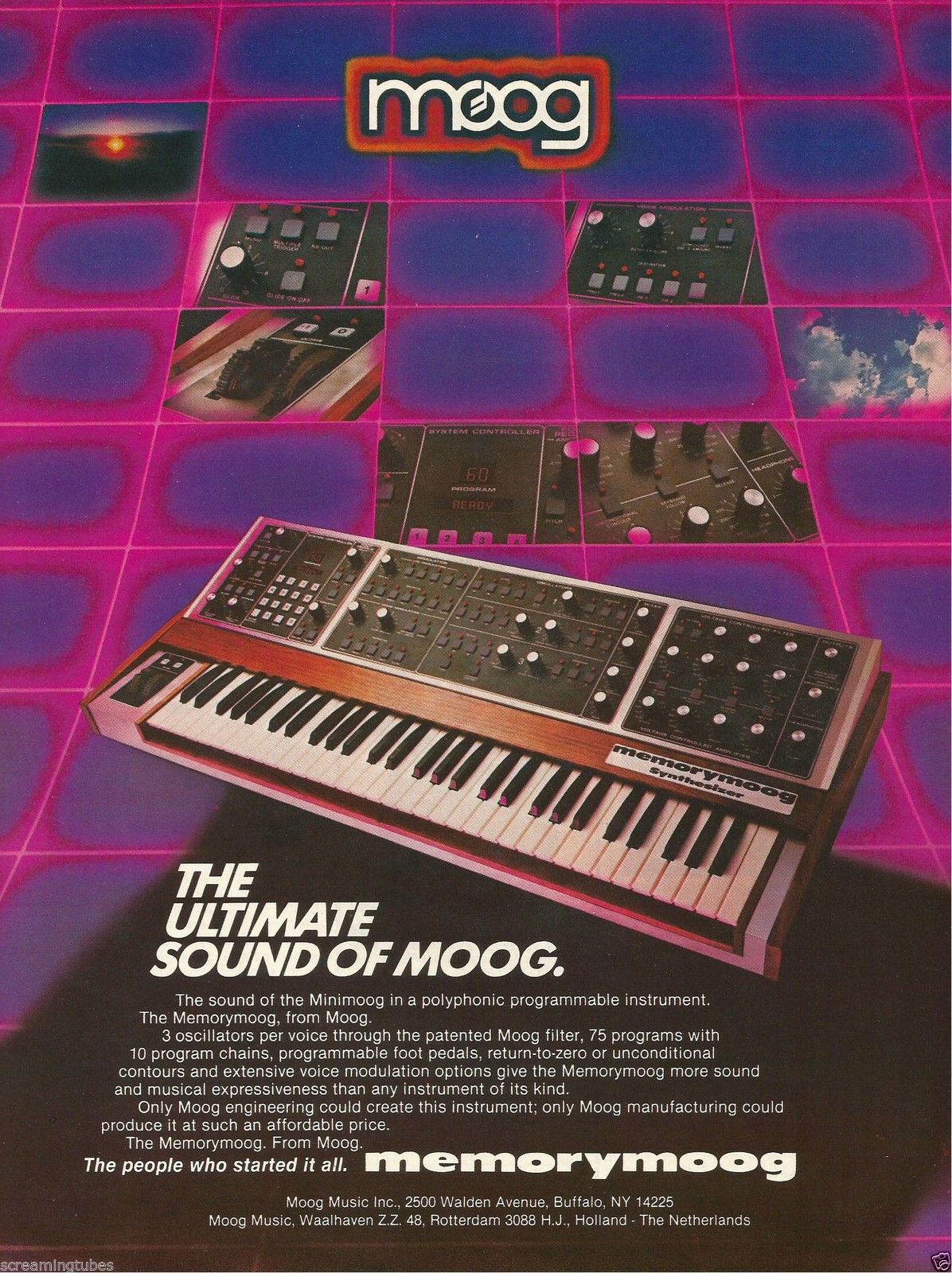 MATRIXSYNTH: 1982 MOOG MEMORYMOOG POLYPHONIC SYNTHESIZER PRINT AD