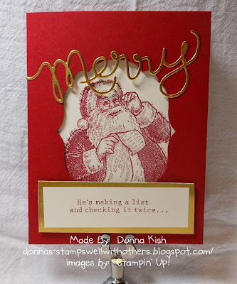 Stamps Well With Others: Label Framelit Window Card - Santa's List