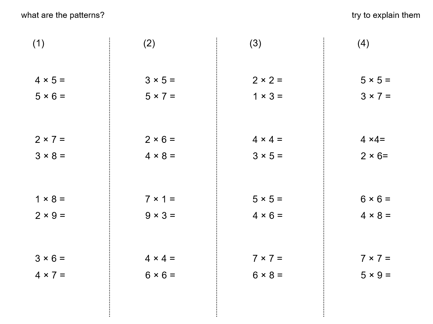 MEDIAN Don Steward mathematics teaching: simple multiplication ...
