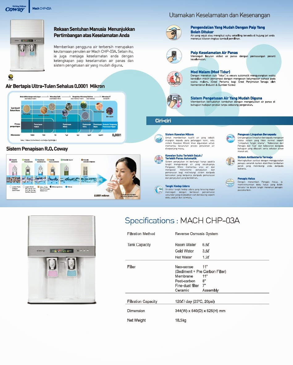 MACH (CHP-03A) | COWAY - Penapis Air dan Udara (Water and Air Purifier ...