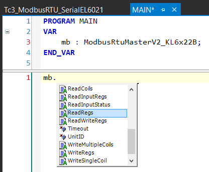 Go TwinCAT: Мастер Modbus RTU на шине RS485