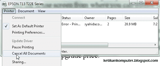 Komputer dan Teknologi: Cara membatalkan perintah Print