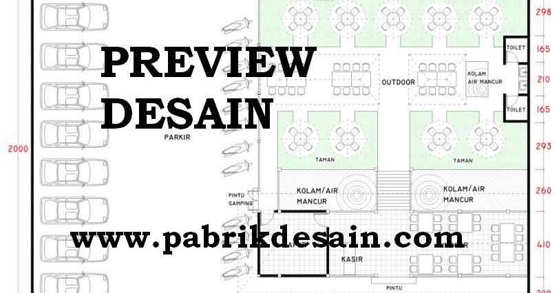 Biaya konsep desain cafe indoor outdor dari lahan kosong denah 2d ...