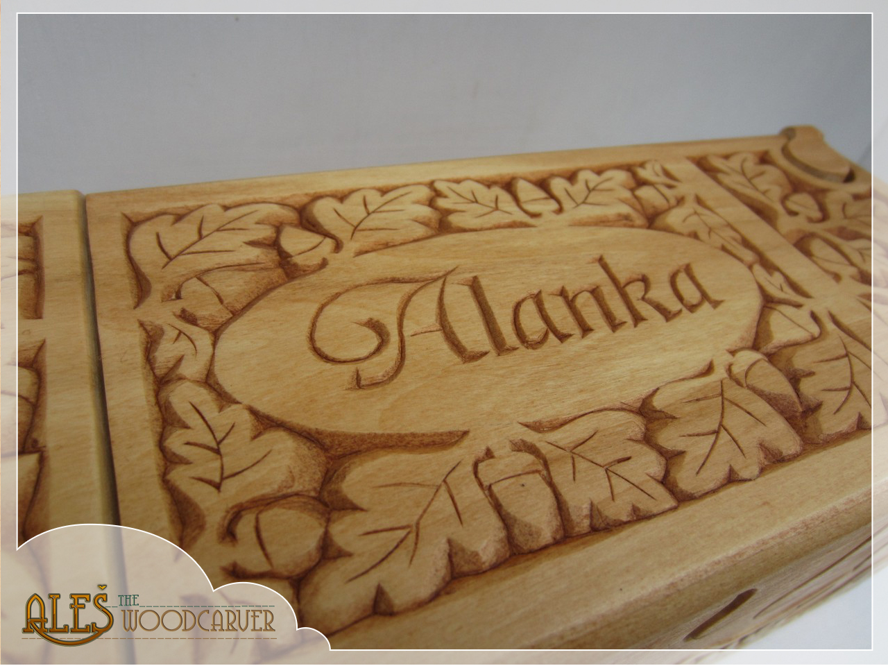 Ales the woodcarver: Chip carved puzzle box for Alana