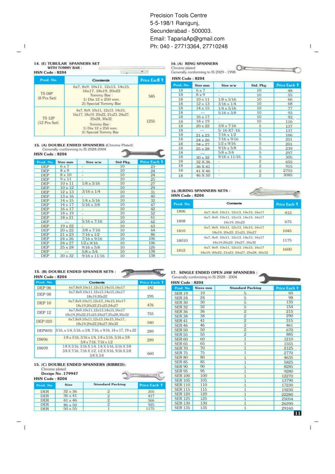 Taparia Tools Price List Catalogue: Taparia Tools Prices Price List ...