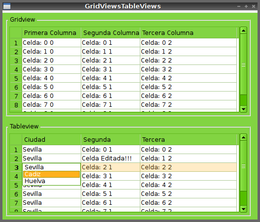 Curso de Gambas: Componentes GridView y TableView