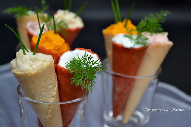 Ma cuisine au fil de mes idées...: Petits cornets salés pour l'apéro