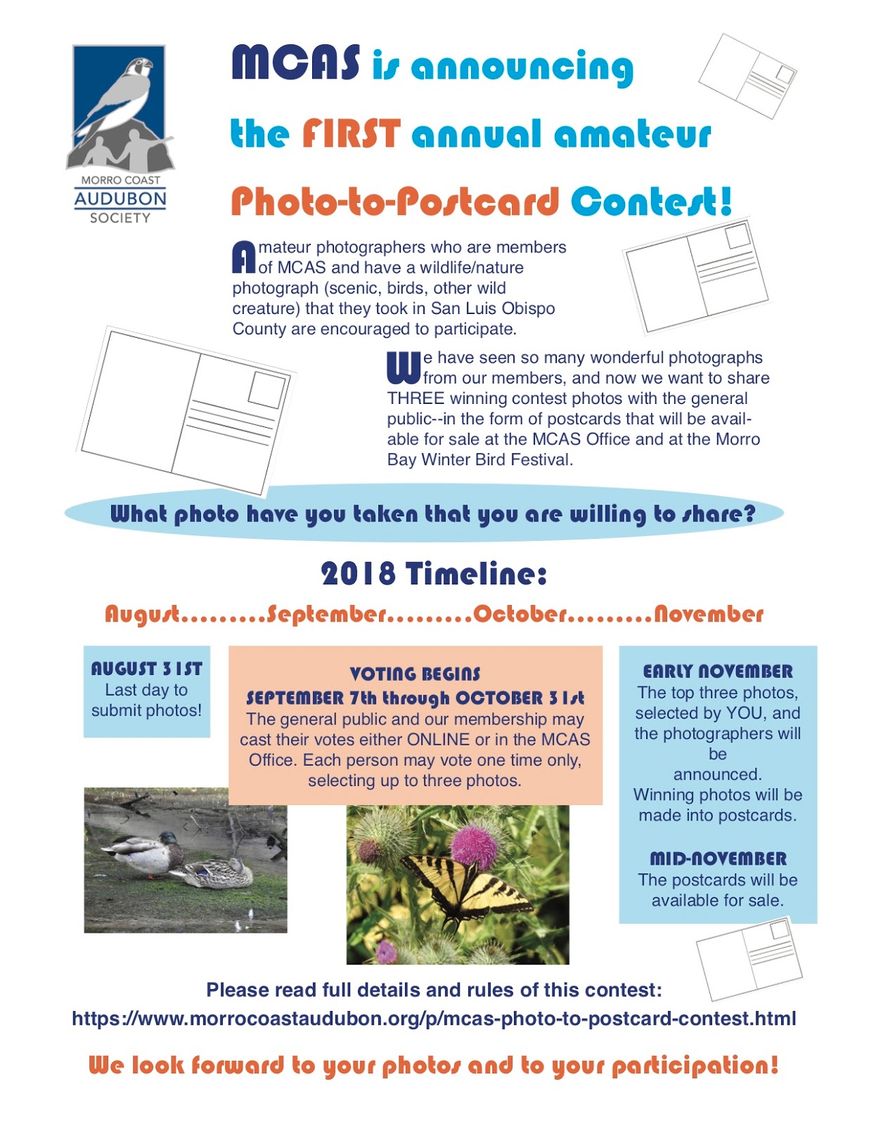 Photo-to-Postcard contest is underway ~ Morro Coast Audubon Society