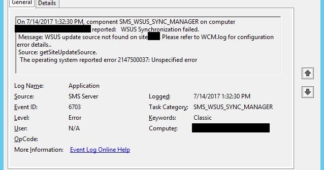 [SCCM] SUP와 WSUS간의 WSUS Synchronization failed(Event Id 6703) ~ Learning, Sharing, and Being ...