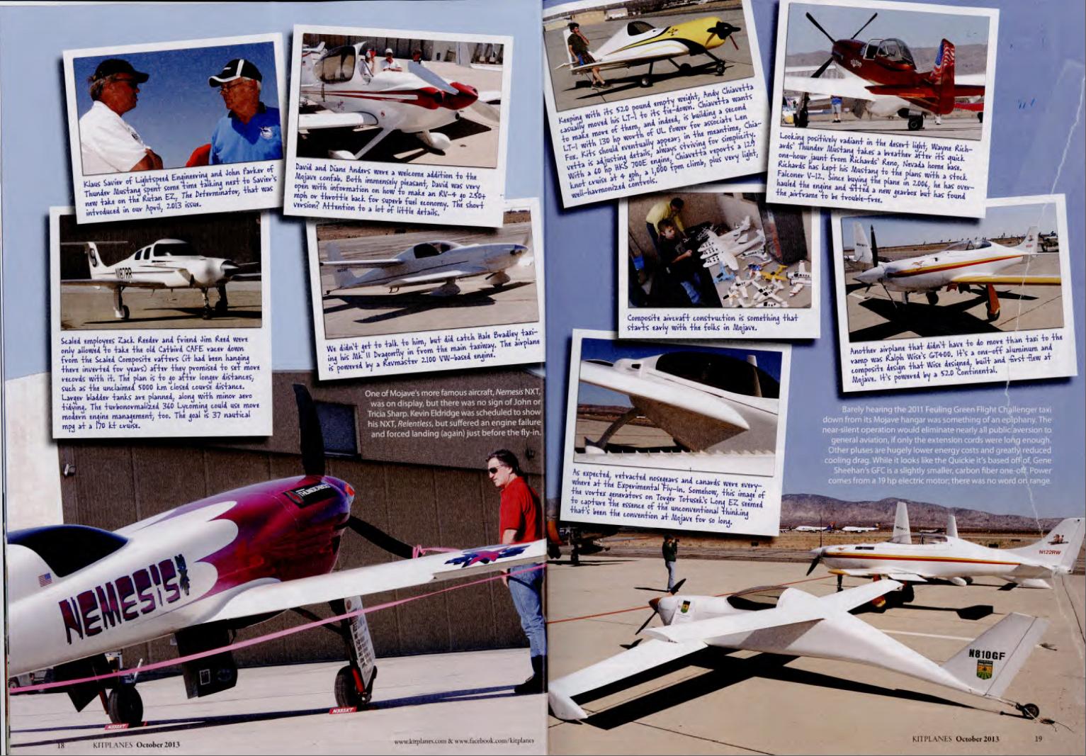 Wasabi Air Racing: Kitplanes article about the Mojave Experimental Fly-in