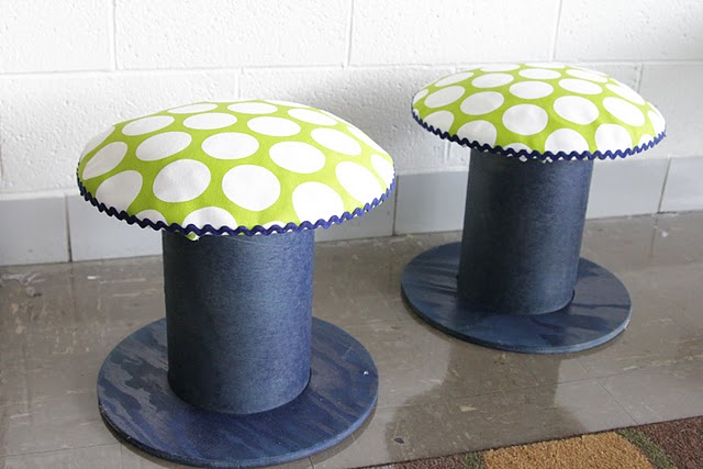Electrical Spools Turned Stools - Addicted 2 Decorating®