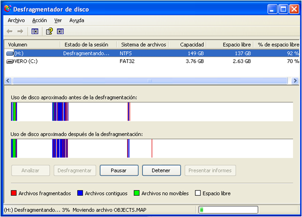 brindar soporte y mantenimiento: Desfragmentar el disco duro