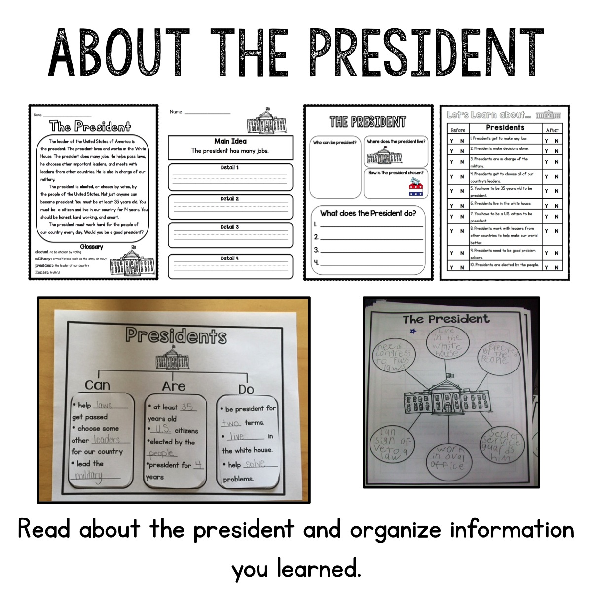 Sarah's First Grade Snippets: President Mini Unit with a FREEBIE!