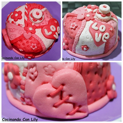 Tarta Patchwork De San Valentín En Fondant