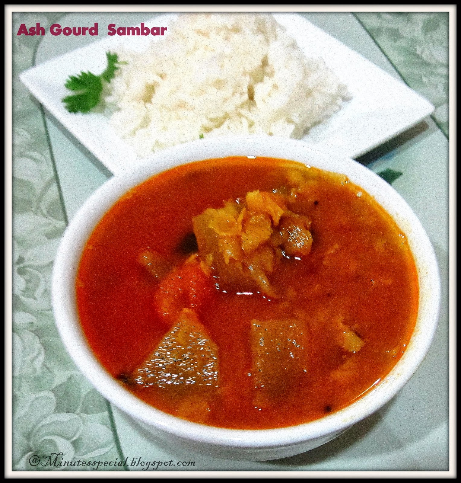 Minute Special: Ash Gourd / Vellai poosanikai Sambar