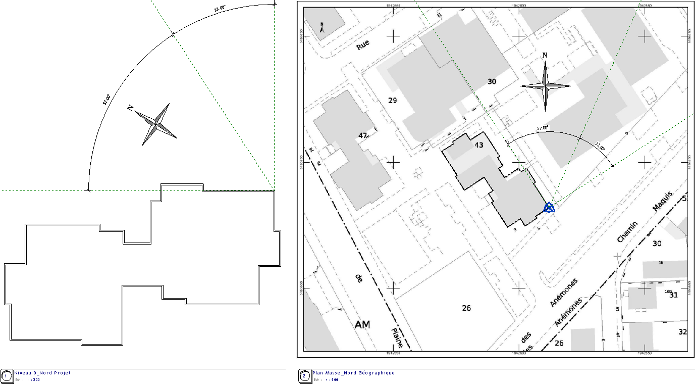 Revit-Mémo: Revit 2014_Nord Géographique / Nord Projet