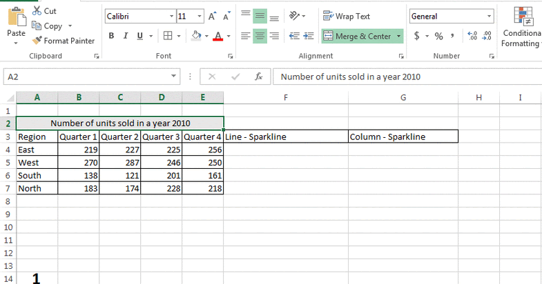 Excel Tips and Tricks: Sparklines in Excel (tiny chart / micro chart)