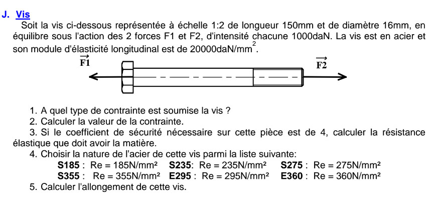 Exercices R.D.M Traction | futur ingénieurs