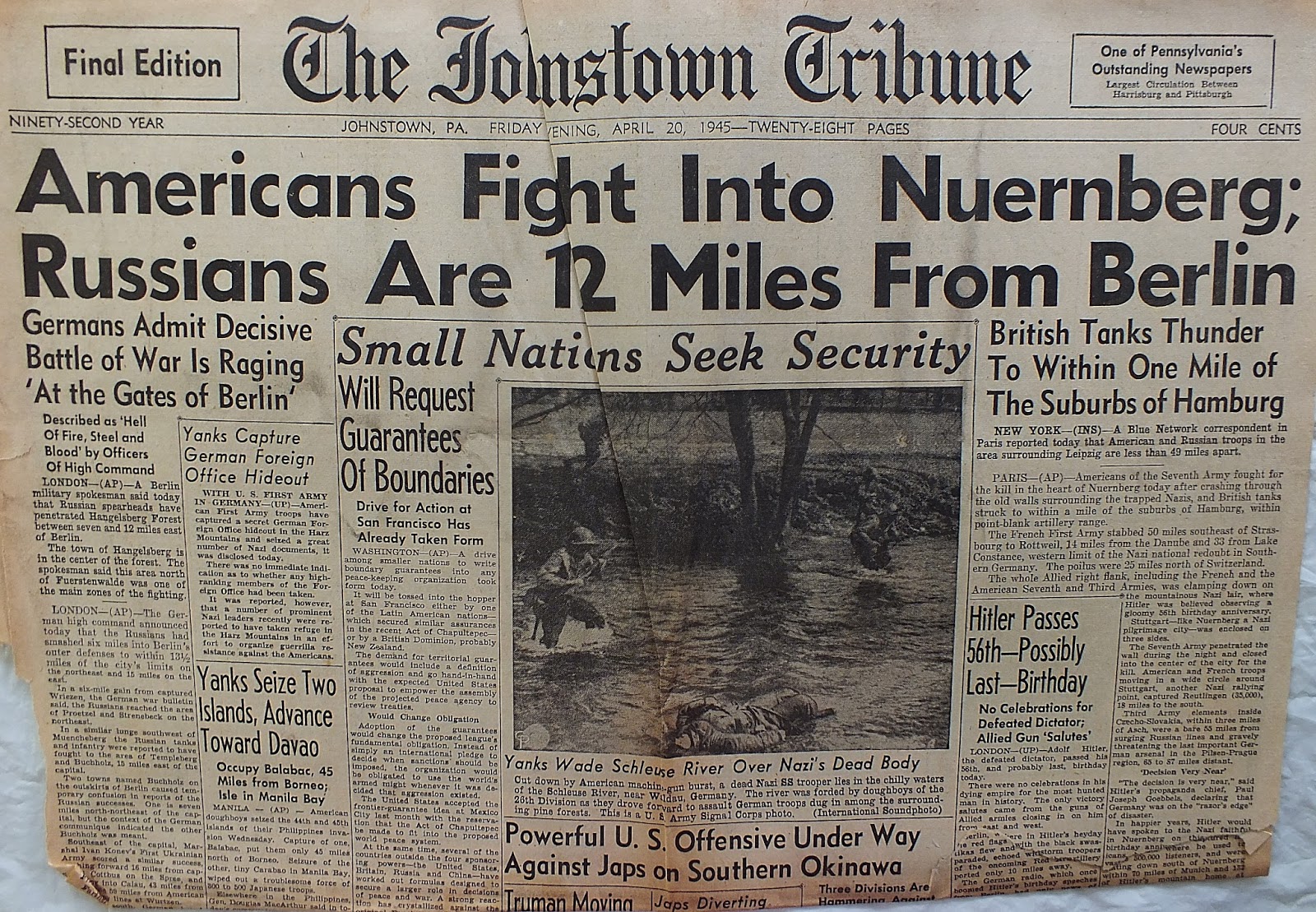 The Johnstown Tribune - WWII: April 20, 1945: Americans Fight Into ...