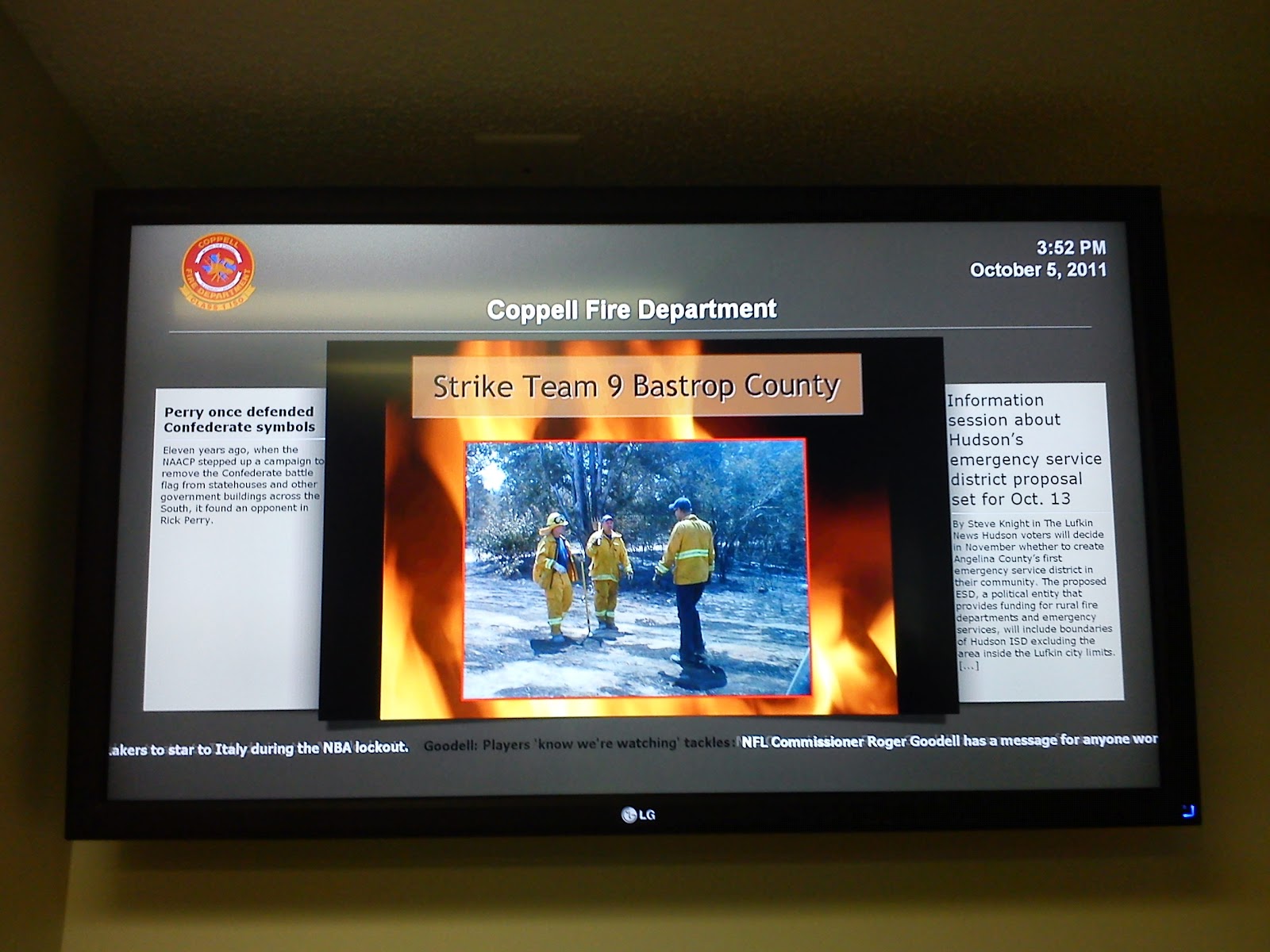 LCD Displays: Fire Station installs Digital Signs to Keep Fire Fighters ...