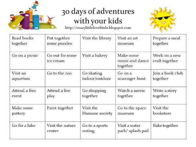 30 days of adventures with your kids.- Free printable included