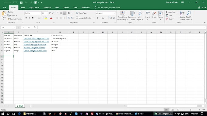 Mail Marge with Excel, Word & Outlook (O365)