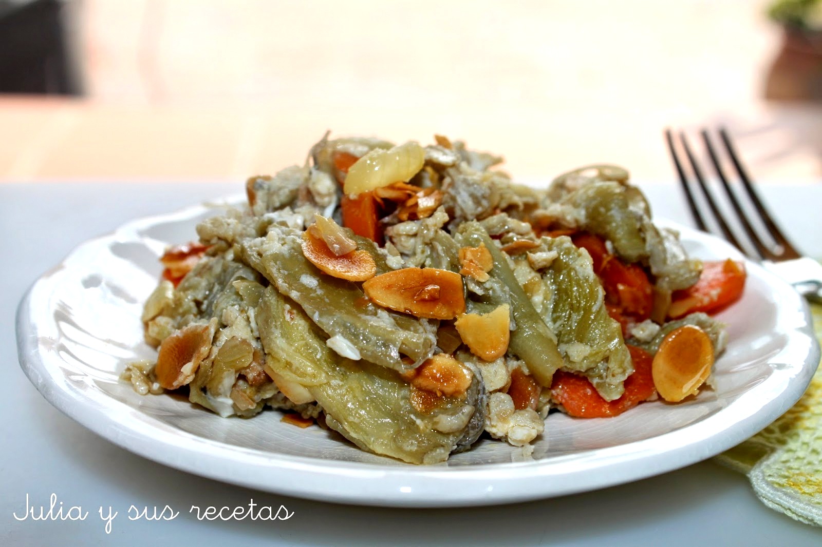JULIA Y SUS RECETAS: Revuelto de pencas de acelga con zanahorias y ...