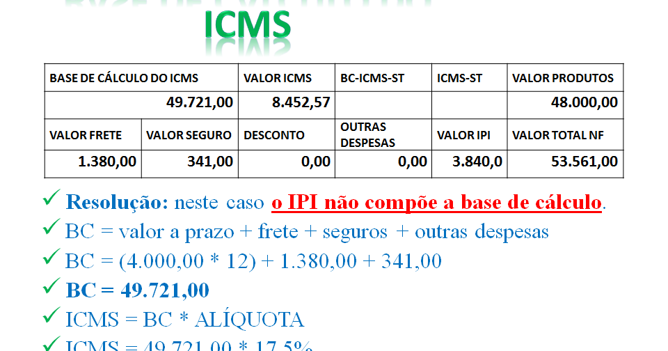 Como Calcular Ipi Icms Na Nota Fiscal - Catalog Library