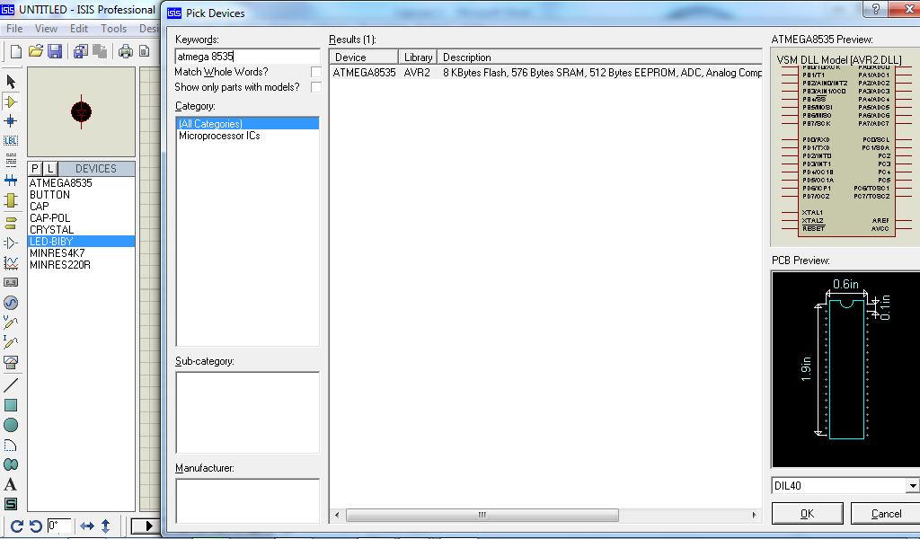 MEMBUAT SISTEM MINIMUM ATMEGA 8535 PADA PROTEUS ~ BACALAH & BERKARYALAH