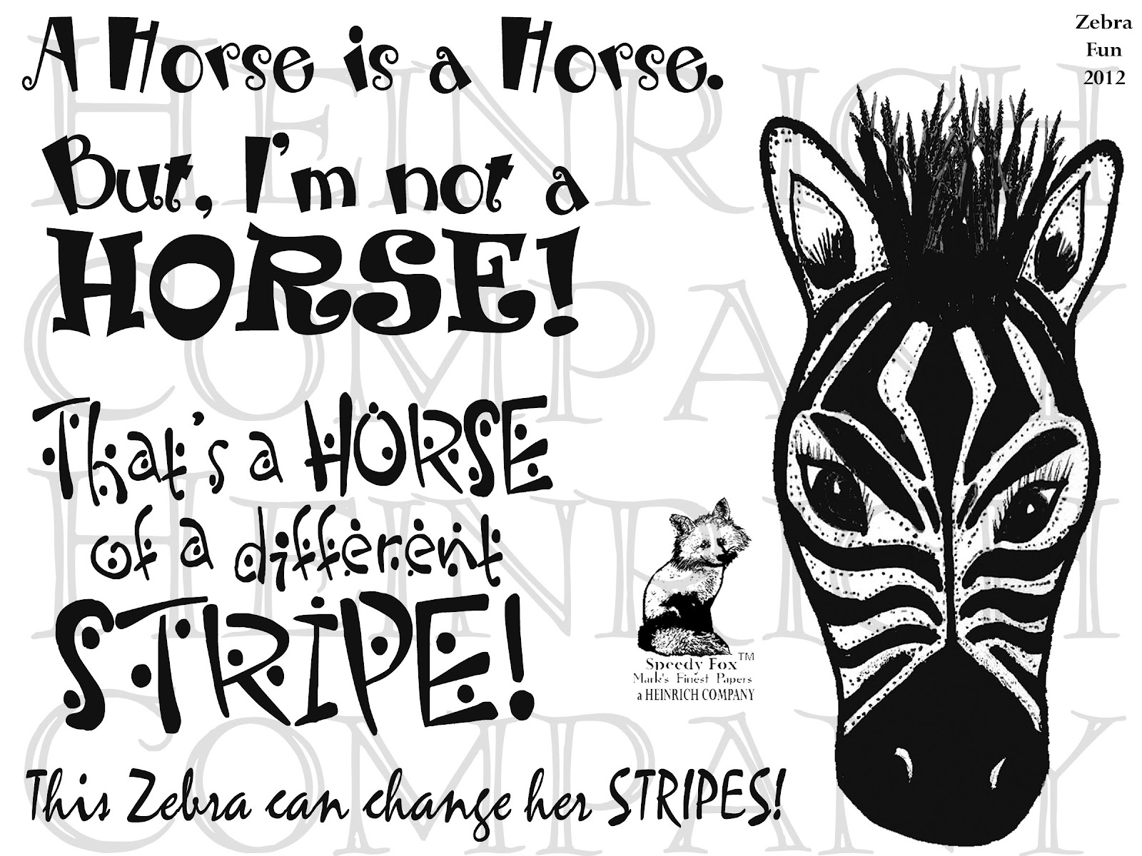 Mark's Finest Papers a Heinrich Co.: Sneak Peak Mini - Zebra Fun