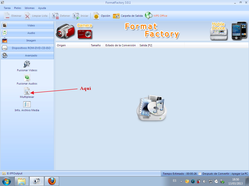 Viva.... la Música viva: Fusionar y multiplexar con Format Factory