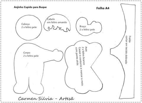 Buquê Cupido com Molde para Casamento Criativo - Ideias Criativas