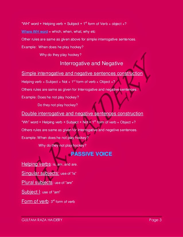 General rules for active voice and passive voice - English Grammar solution