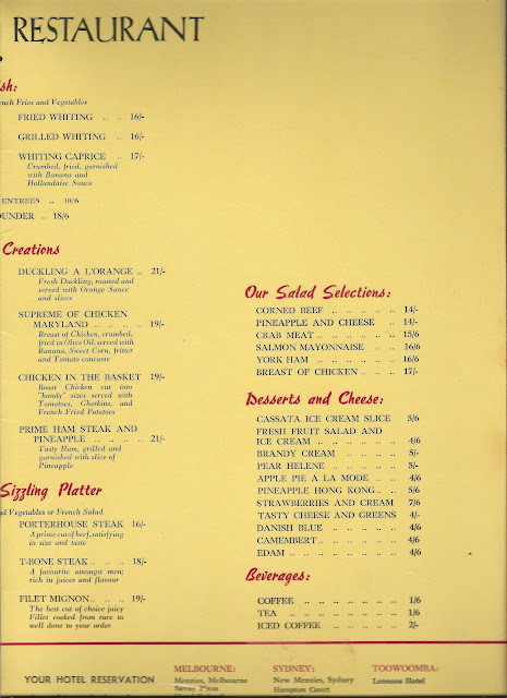 Chris Suhr's Menu Collection: Cockpit Restaurant , Essendon