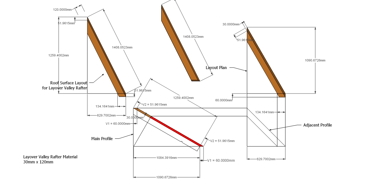 Roof Framing Geometry: Layover Valley Rafter Basics
