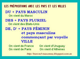 Professeur Mayara Linhares: Les prépositions "À" et "DE" avec les pays ...