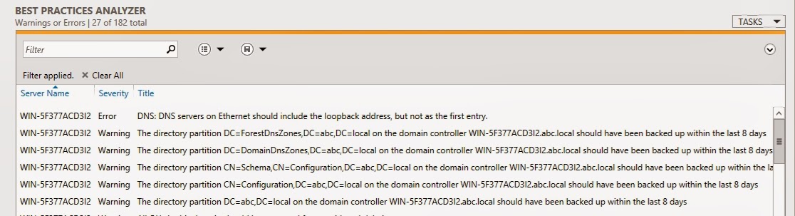 التعرف على برنامج Best Practice Analyzer في نظام Windows Server 2012