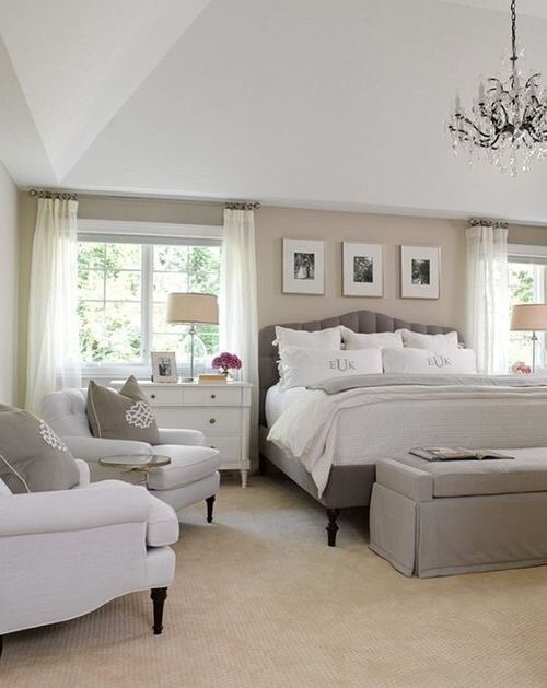 So very lovely. This bedroom is very soothing to my symmetry-loving ...