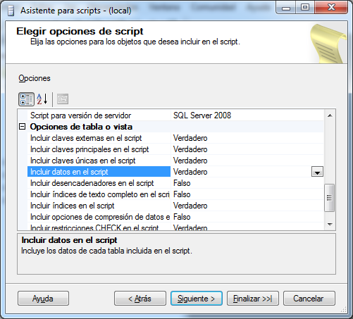 Programación UTEZ: exportar contenido de la BD en MS. SQL Server