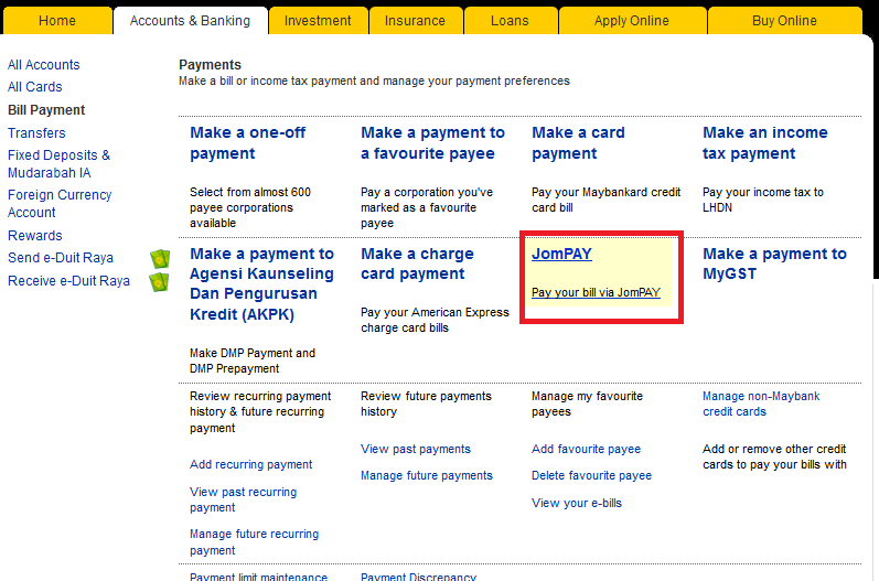 Kabee's blog: JomPAY 简易线上偿付账单