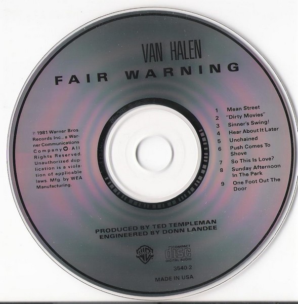 Cries from the Quiet World: Van Halen "Fair Warning"